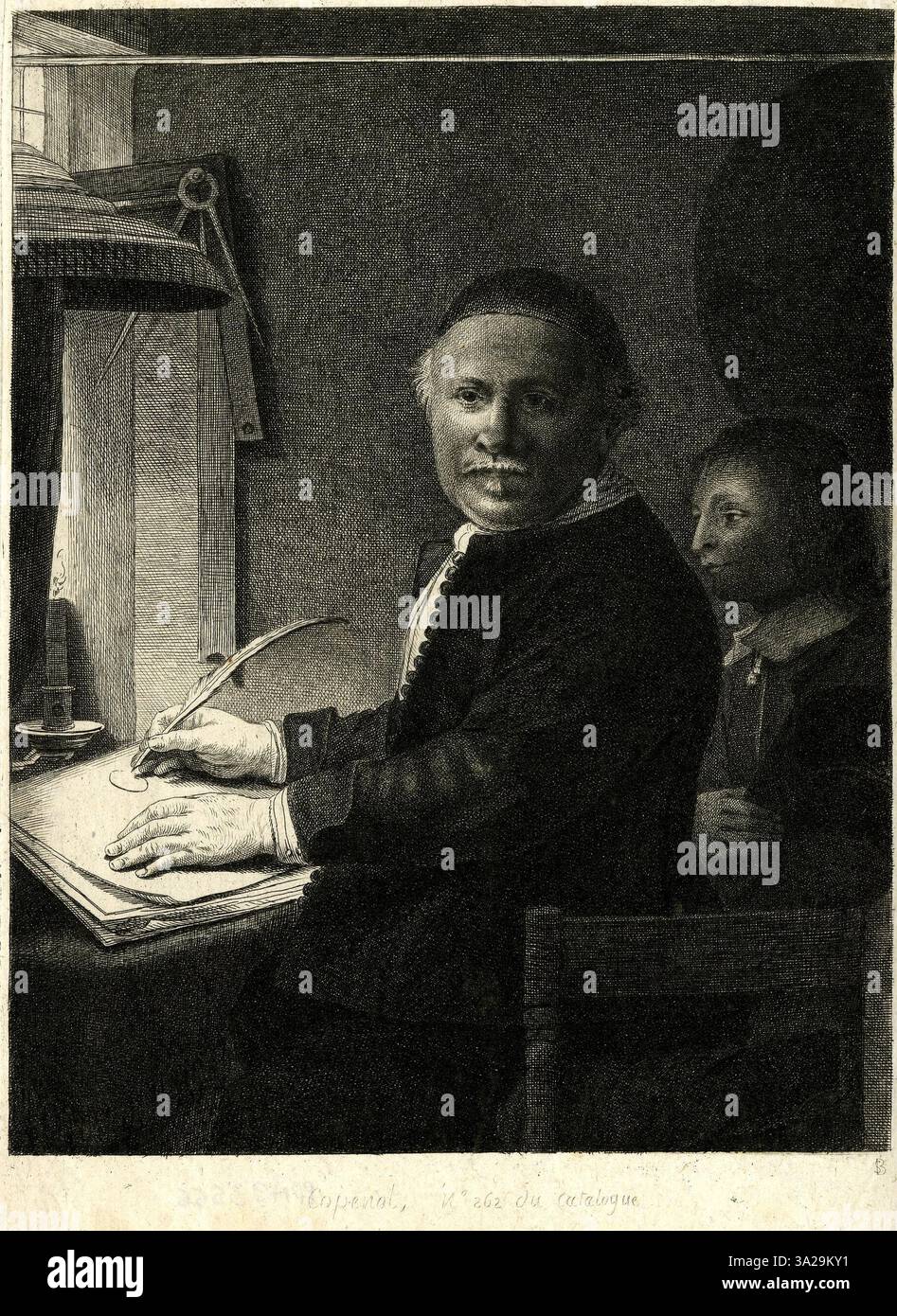 This 19th-century engraving by François Basan, based on a Rembrandt ...