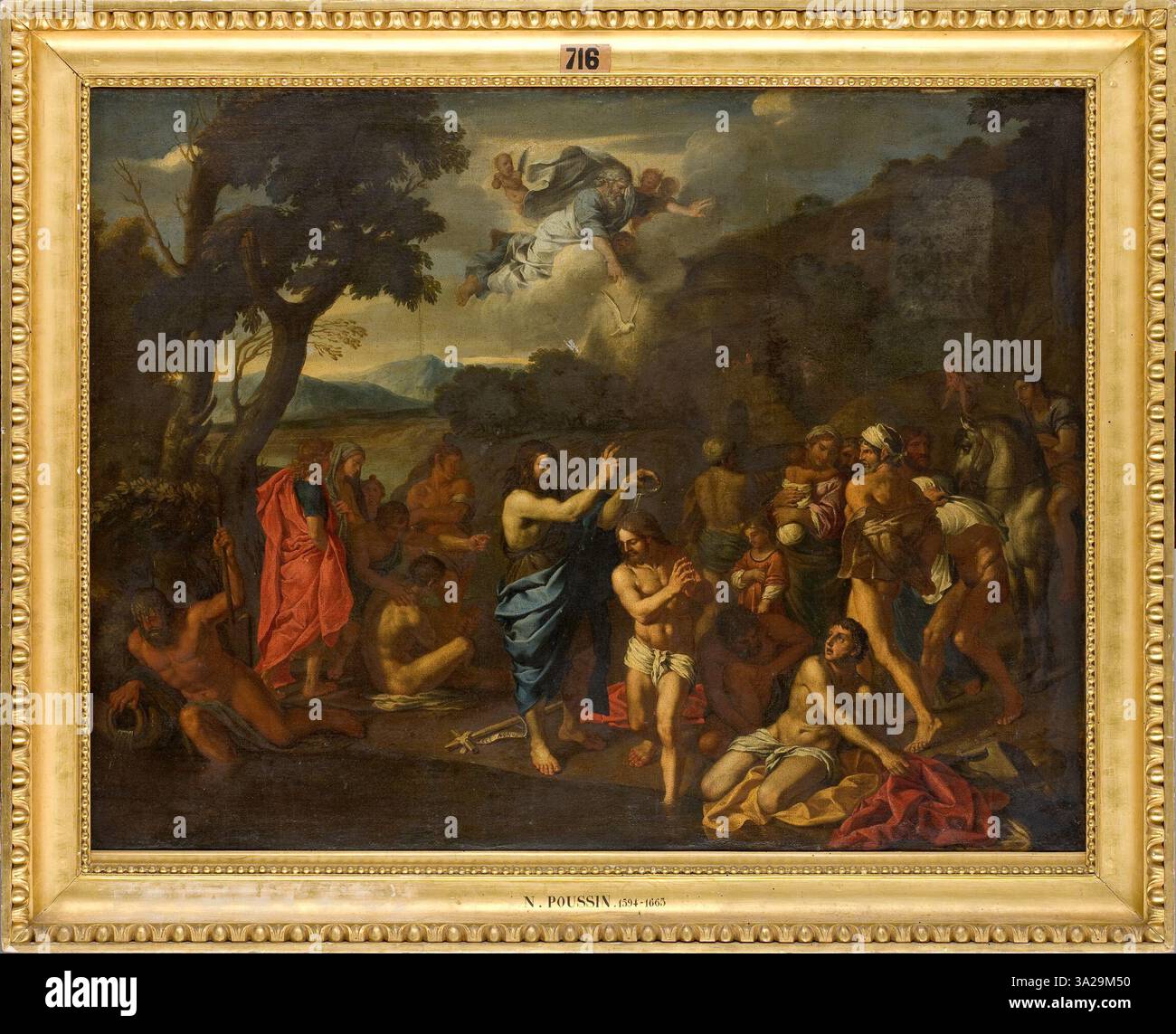 This religious painting, created after 1630 by the School of Nicolas ...