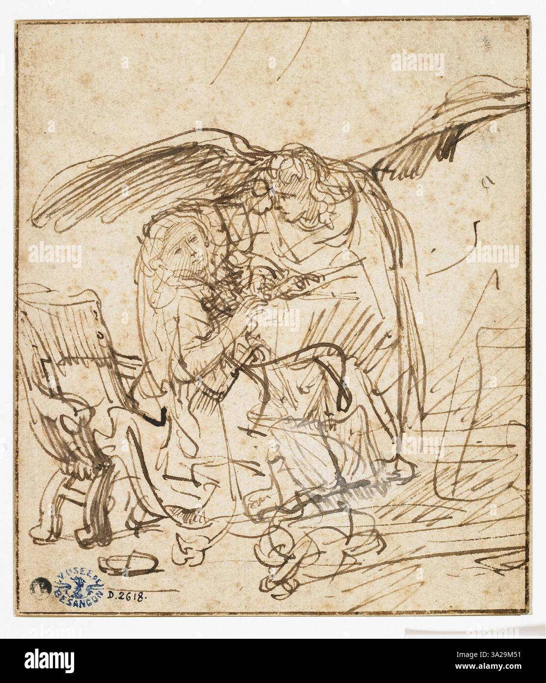 This work depicts the Annunciation, with the angel Gabriel announcing ...