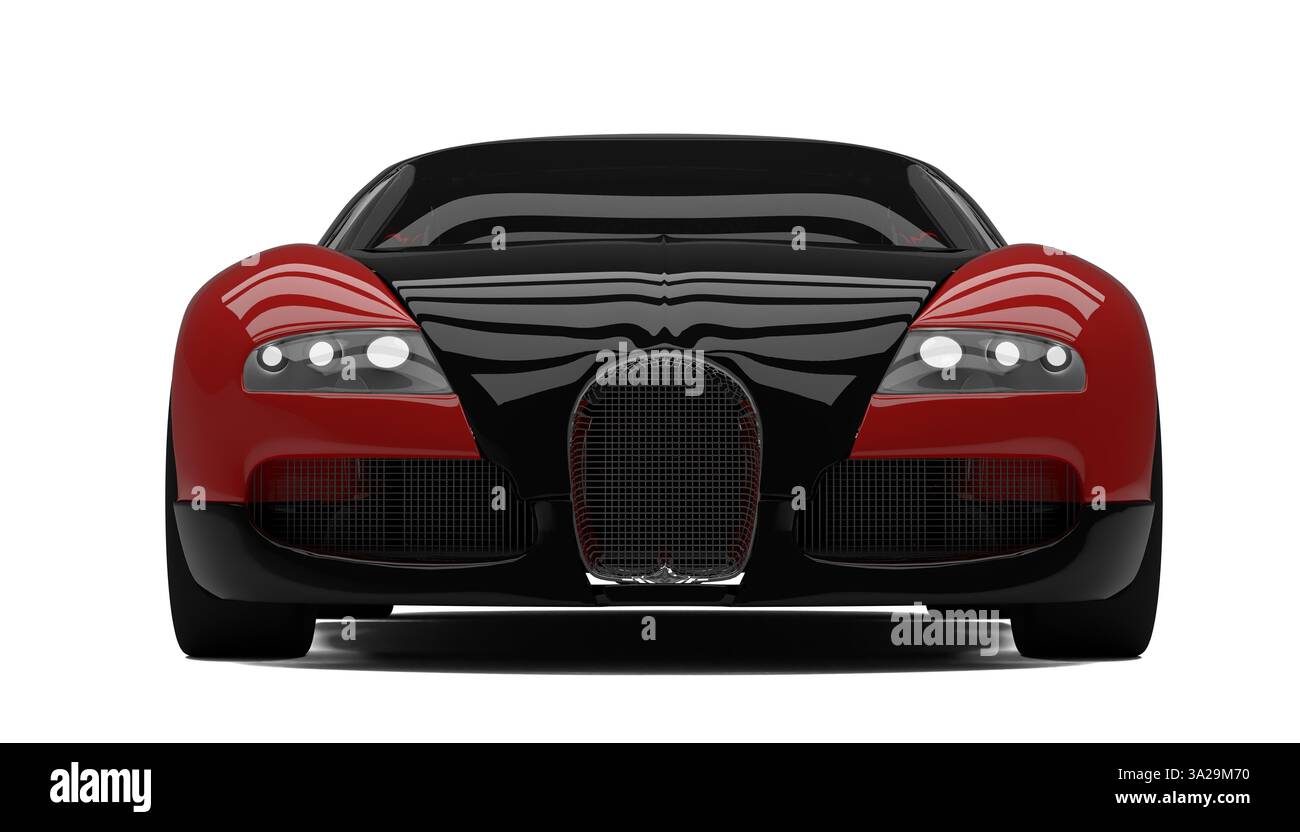 Izmir, Turkey - Mar 11 2025: Black and red Bugatti full front view ...