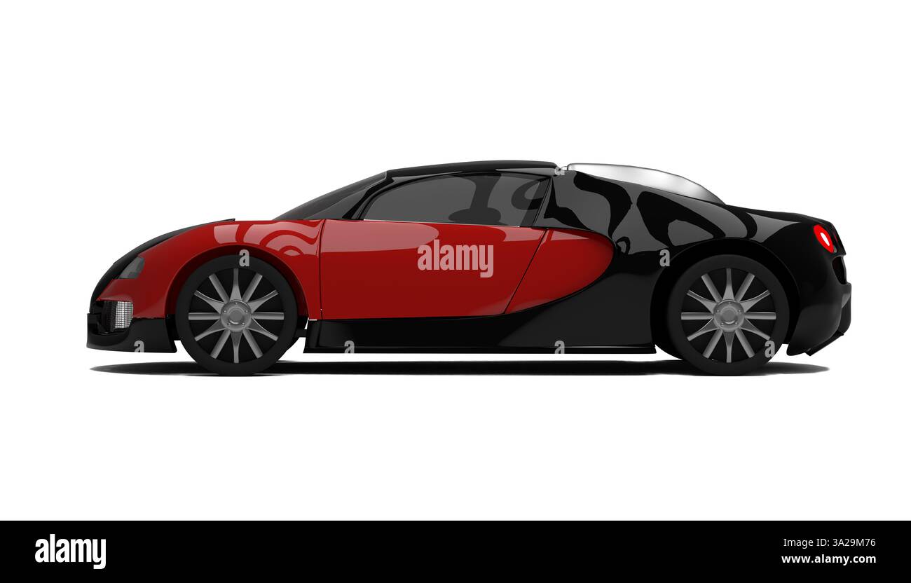 Izmir, Turkey - Mar 12 2025: Black and red Bugatti full side view photo ...