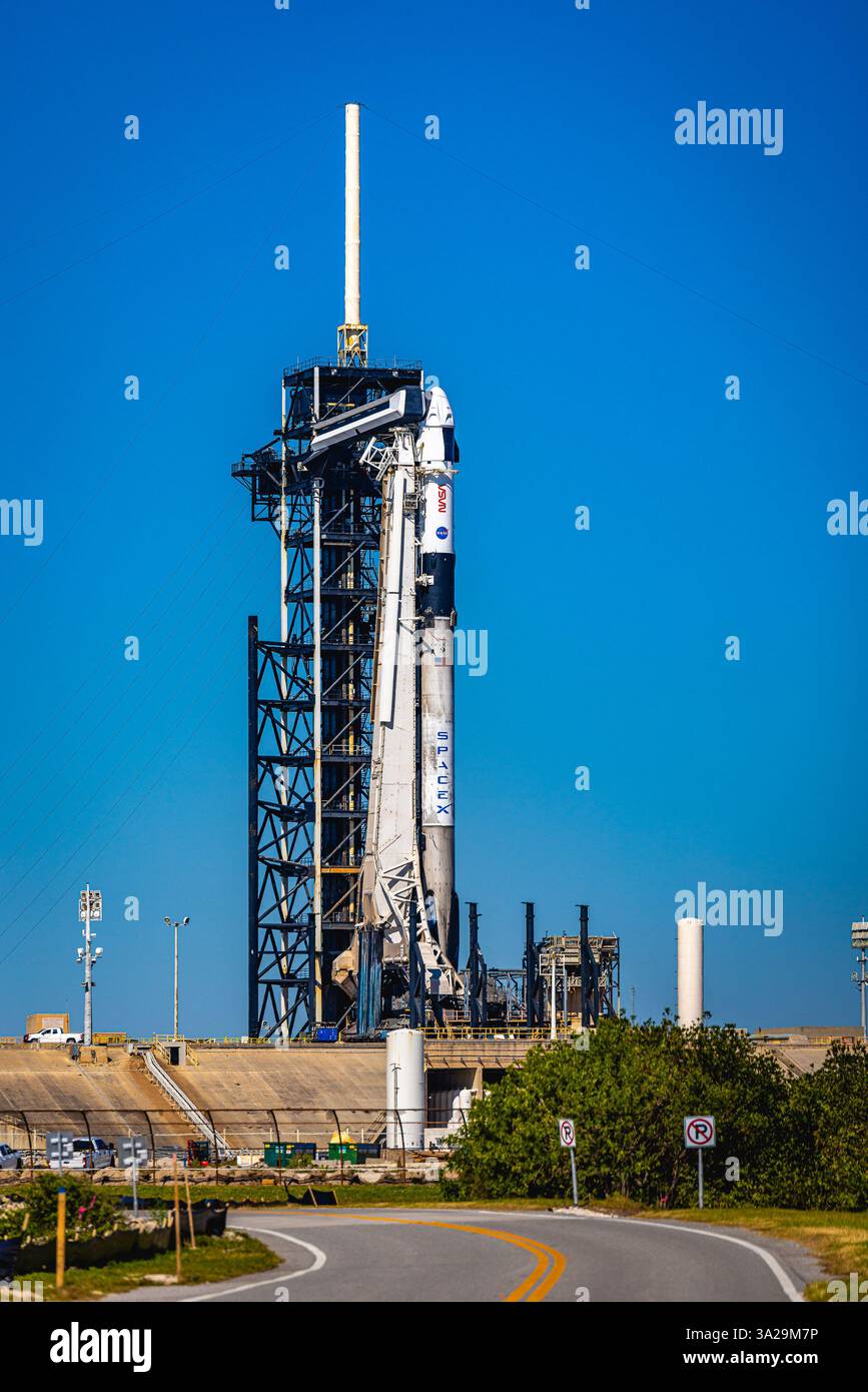 Cape Canaveral, USA. 12th Mar, 2025. Falcon 9 is expected to lift off from LC-39A at the Kennedy ...