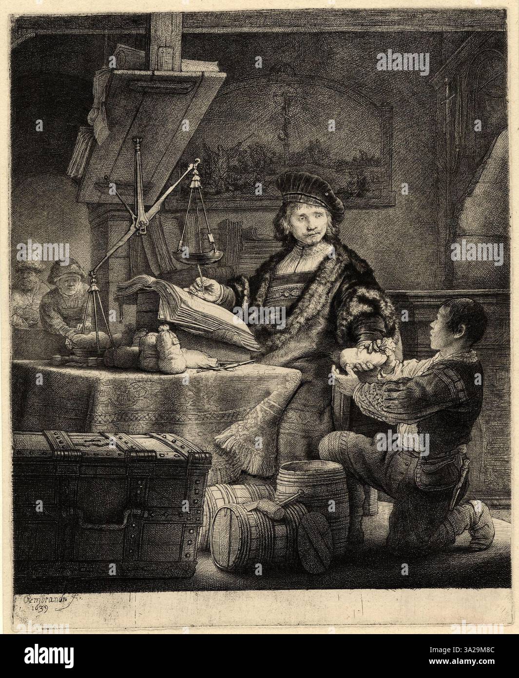 This etching by Rembrandt demonstrates the artist’s mastery in creating ...
