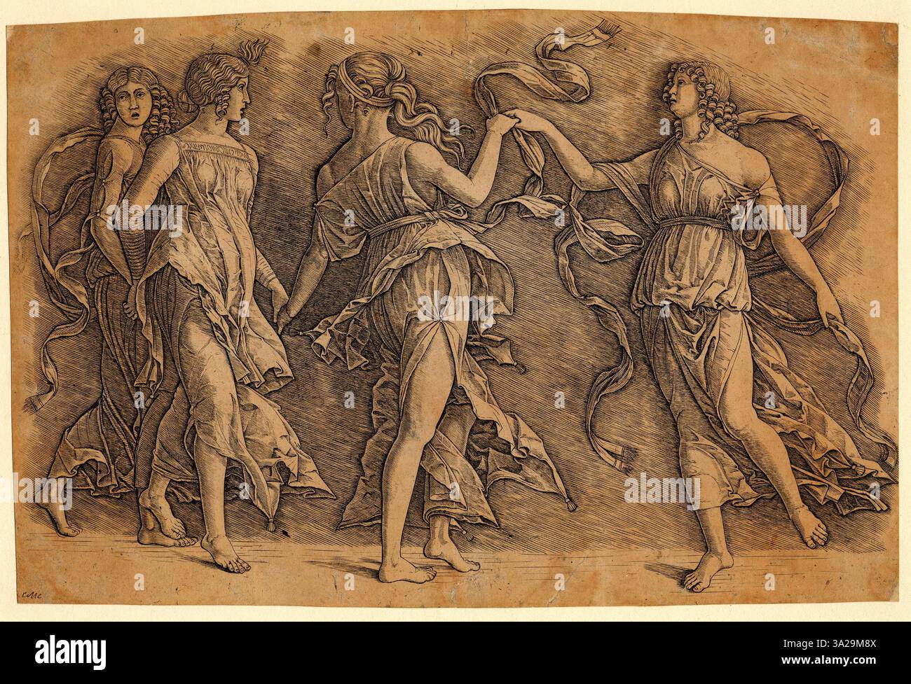 This work depicts four women dancing, capturing the beauty of their ...