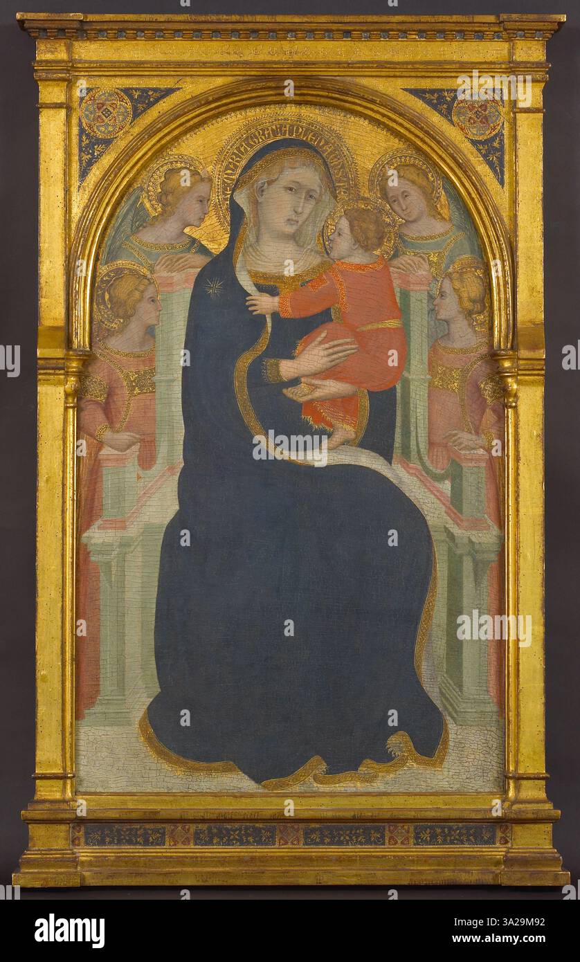 This 14th-century work by a follower of Pietro Lorenzetti presents the Madonna and Child ...