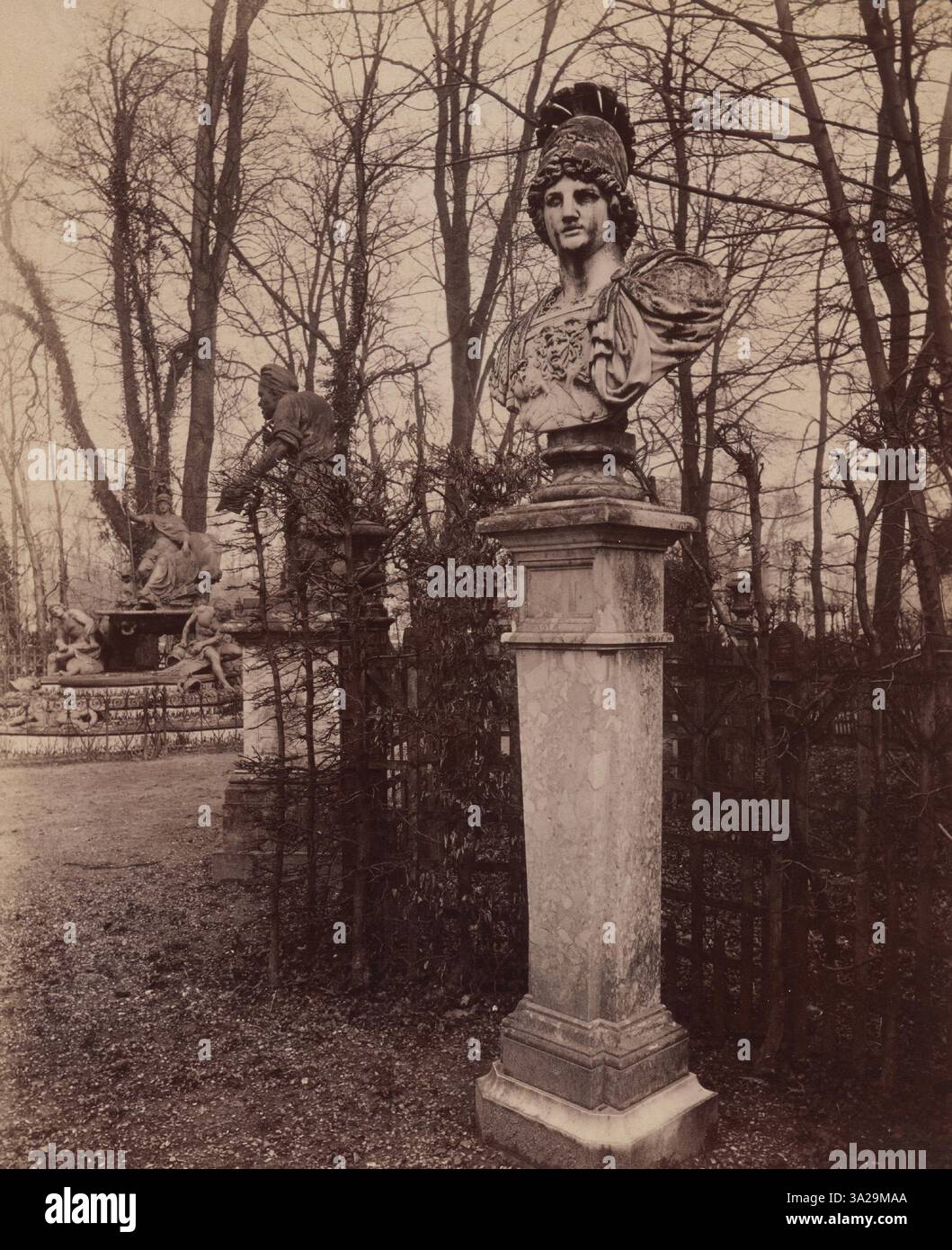 This image of the Grove of the Triumphal Arch in Versailles emphasizes ...