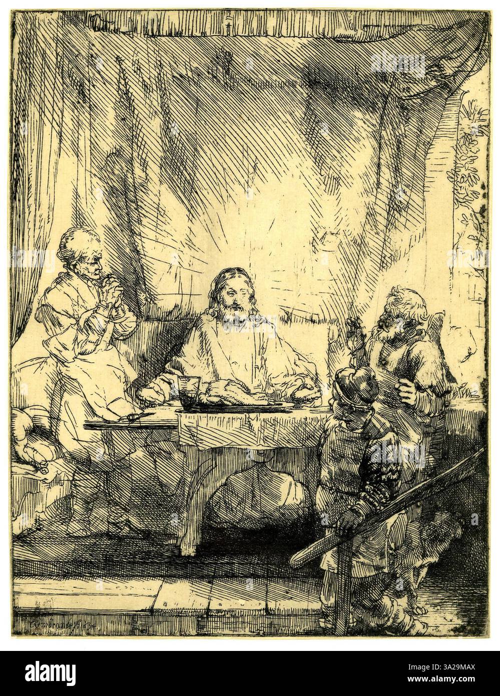 Rembrandt's etching highlights the subject’s psychological complexity ...