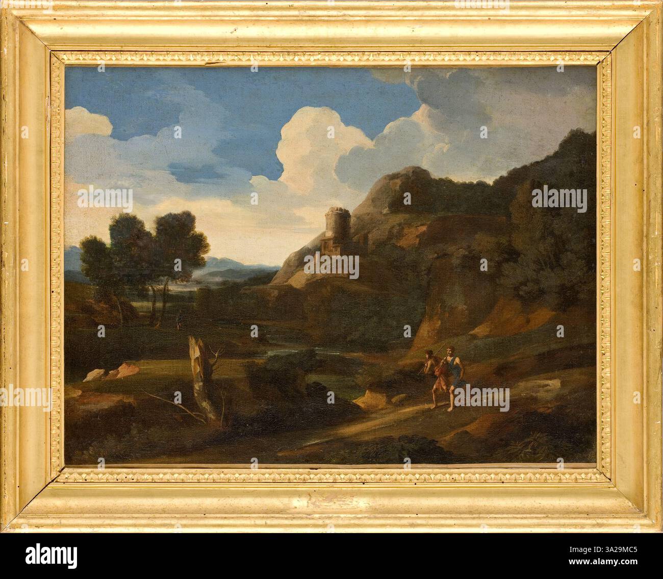 This oil painting from the School of Nicolas Poussin captures a ...