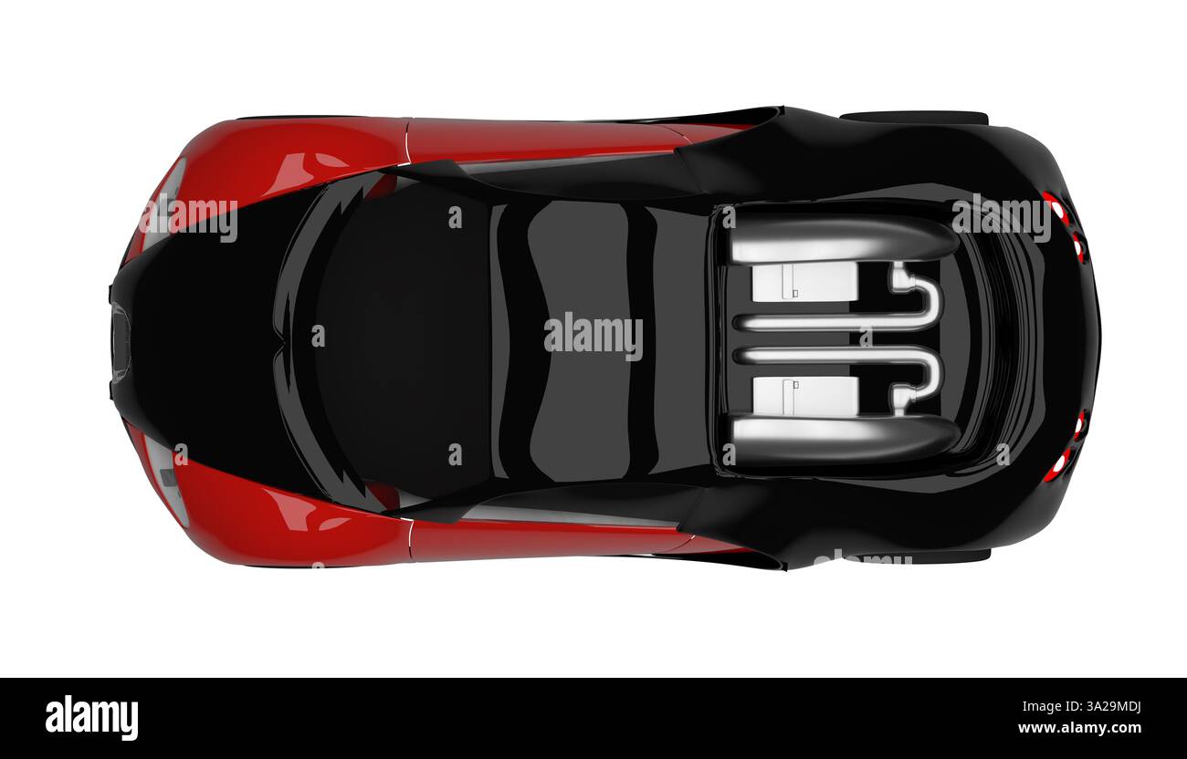 Izmir, Turkey - Mar 12 2025: Black and red Bugatti top view photo on a ...