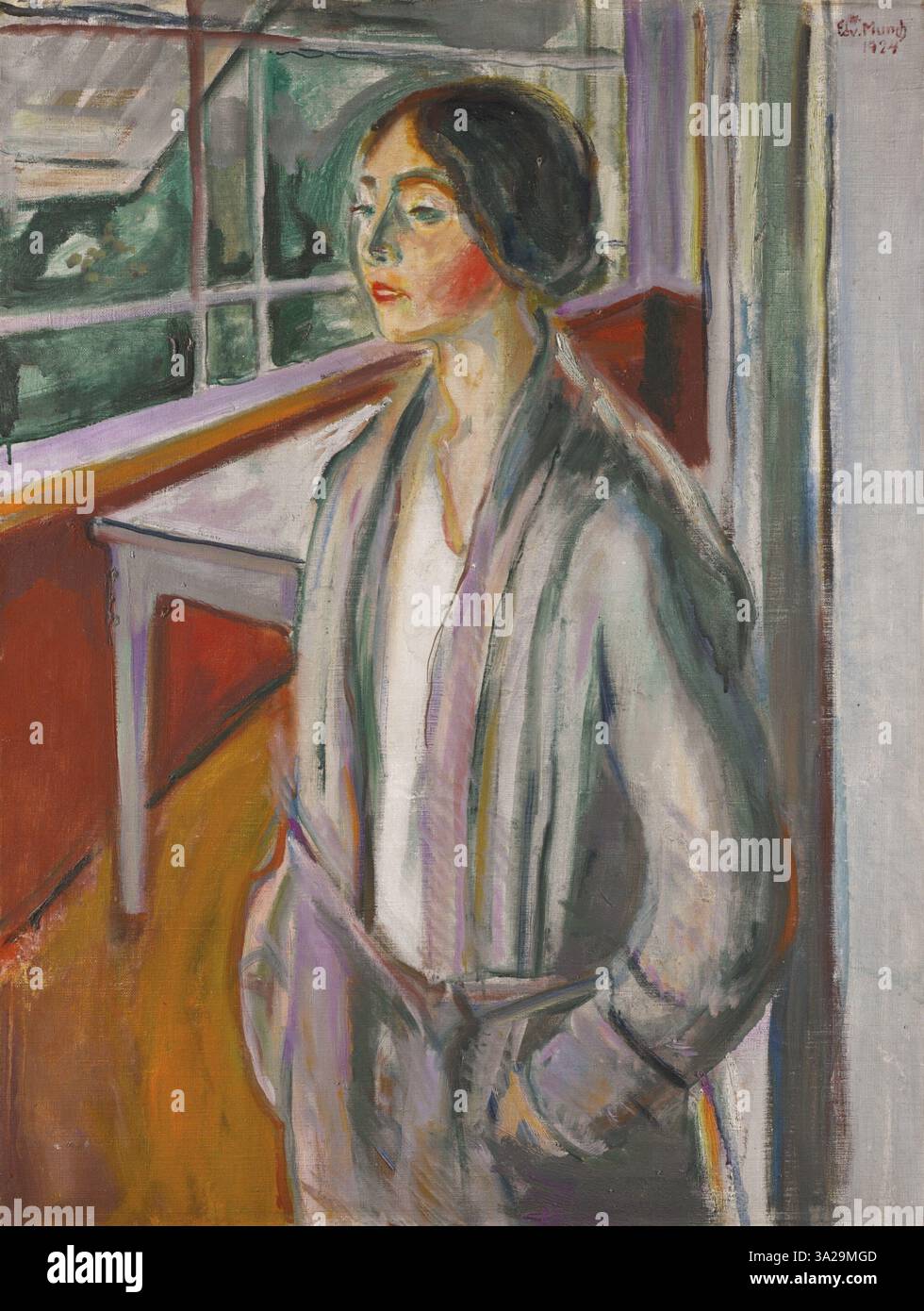 'Young Woman on the Veranda' (1924) by Edvard Munch depicts a solitary ...