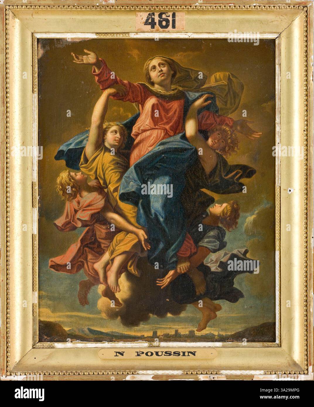 This 1700 painting, after Nicolas Poussin, depicts the Assumption of ...