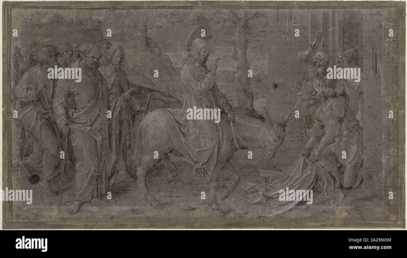 This painting by Jan de Beer depicts Christ’s triumphant entry into ...