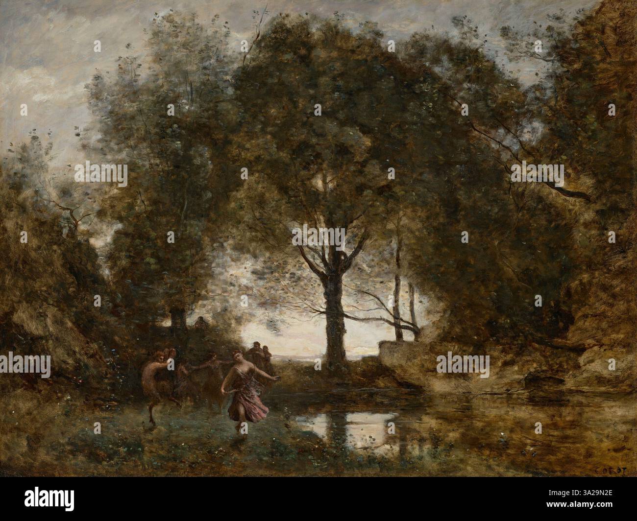 'Nymphes et faunes' depicts mythical nymphs and fauns in a forest ...