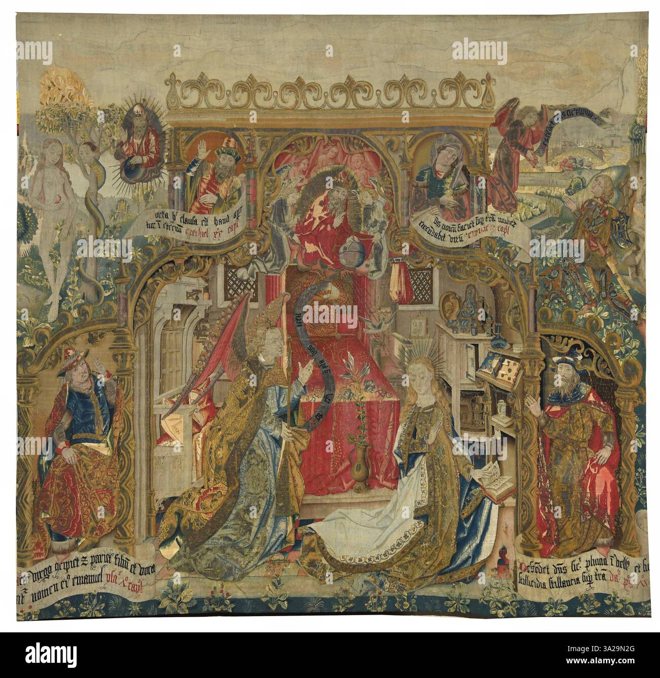 The Annunciation, painted in the 15th century by the Flemish school ...