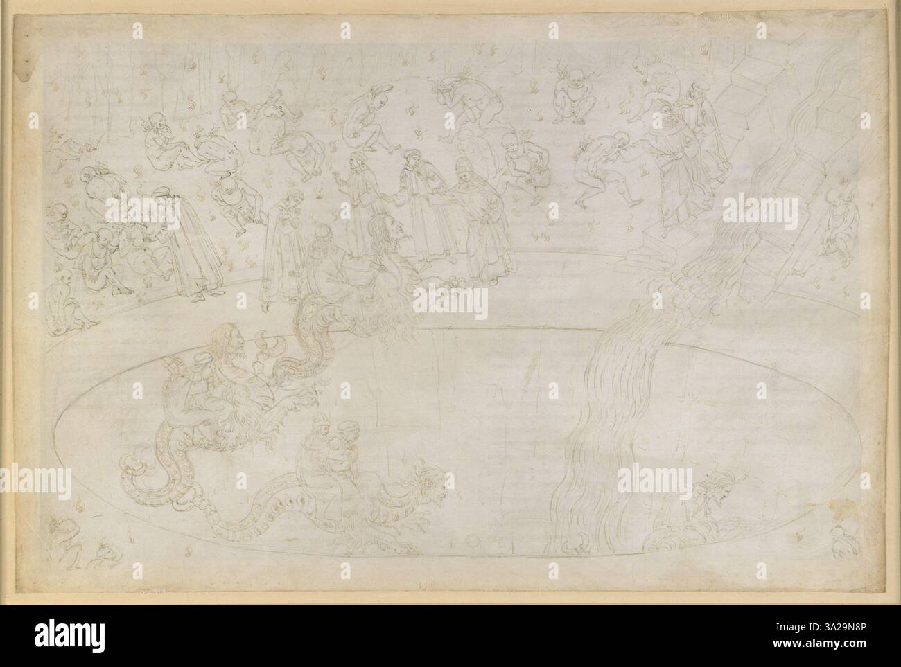 Botticelli's 'Inferno 17' illustrates a scene from Dante's 'Divina ...