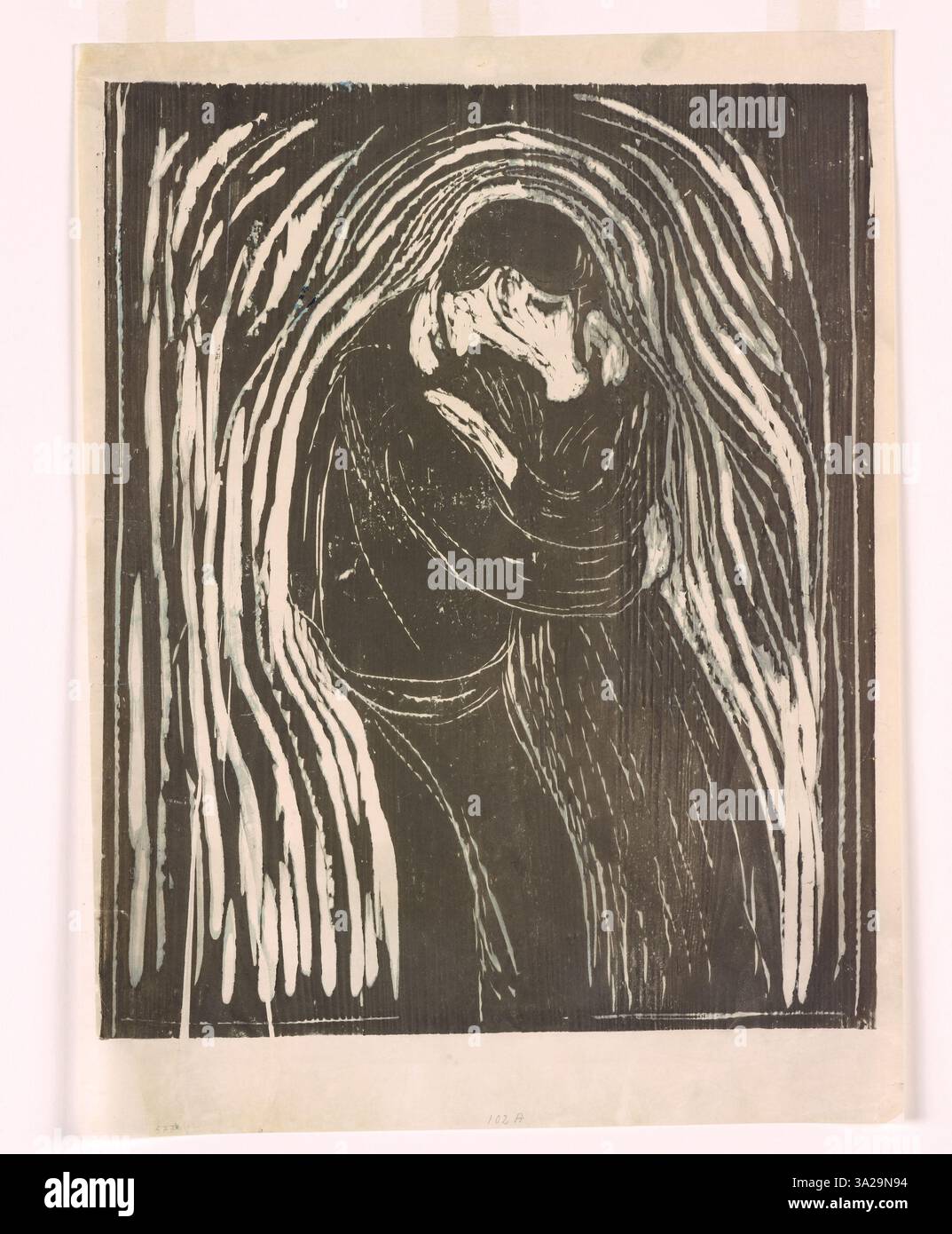 In this work by Edvard Munch, a figure is depicted with a sense of ...