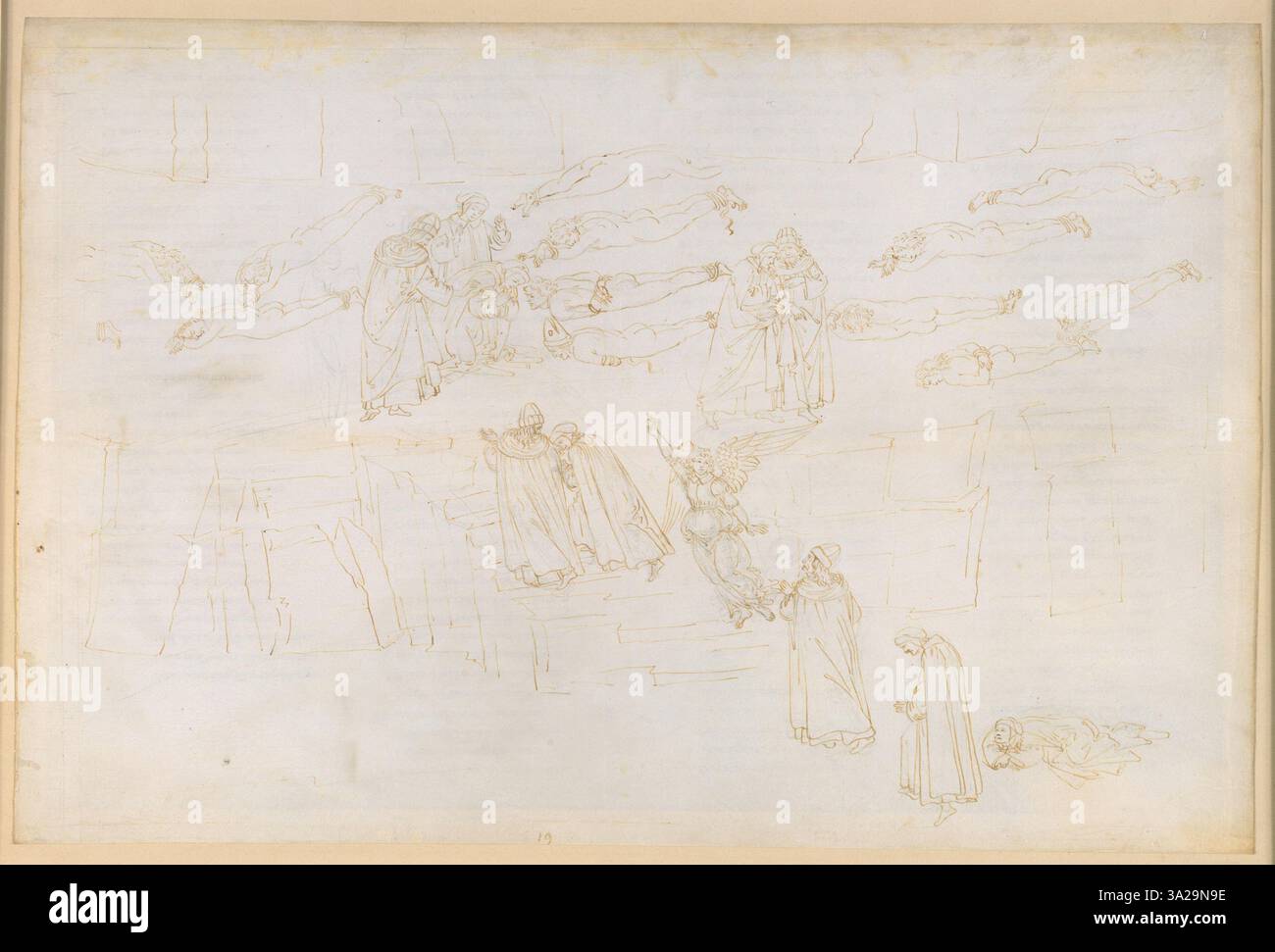 'Purgatorio 19' by Botticelli illustrates souls enduring purification ...