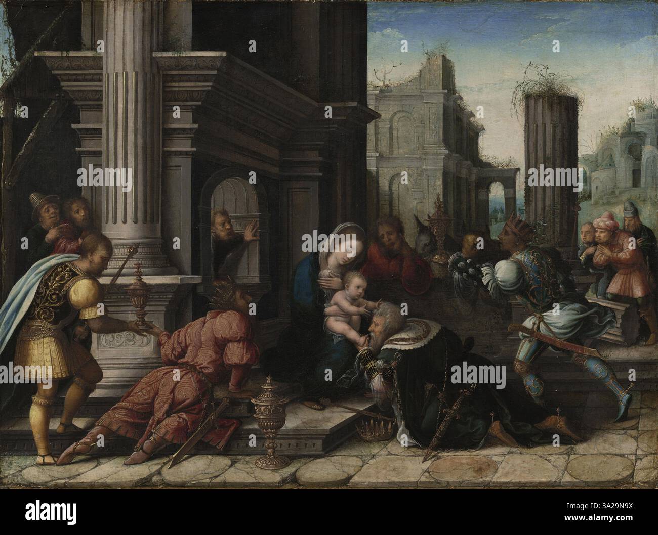 Bernard van Orley's 'The Adoration of the Magi' (c. 1520-1525) portrays ...