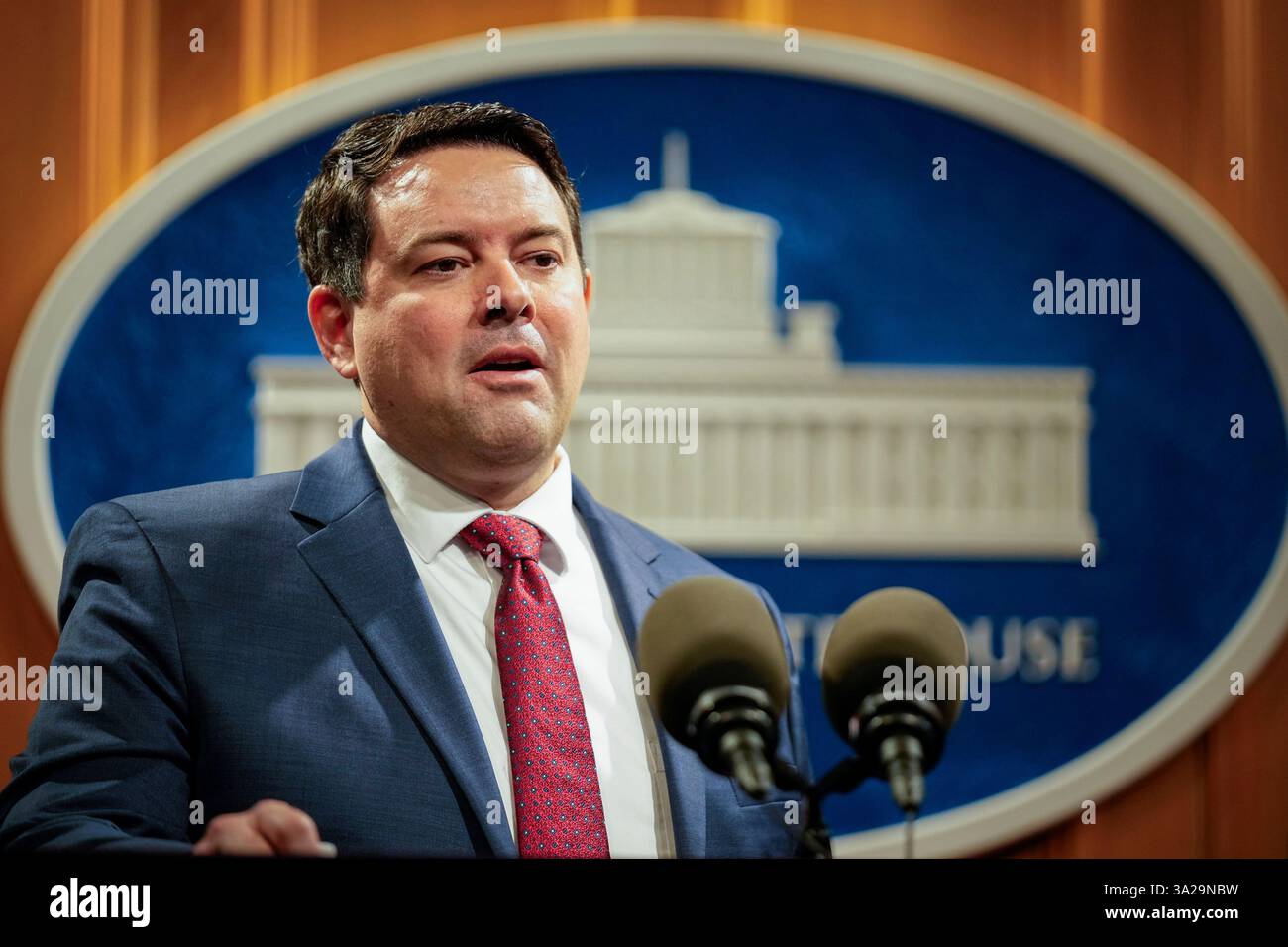 Senate President Rob McColley speaks to the media after the State of ...