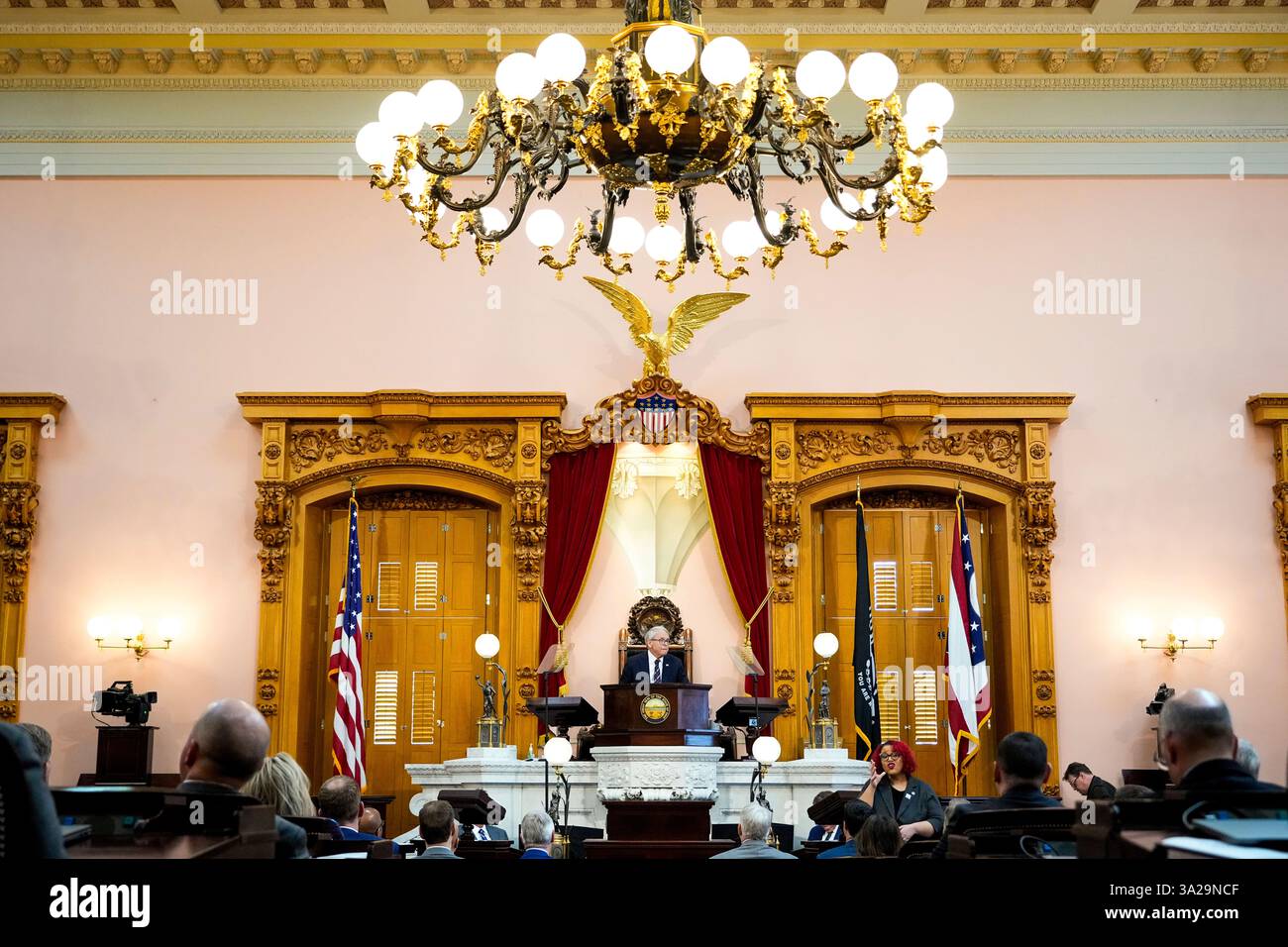 Ohio Gov. Mike DeWine gives the State of the State address in the Ohio ...