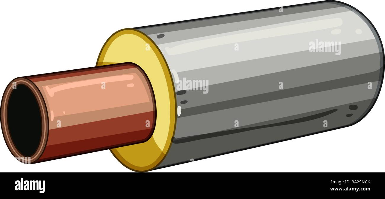 energy pipe insulation cartoon vector illustration Stock Vector Image ...