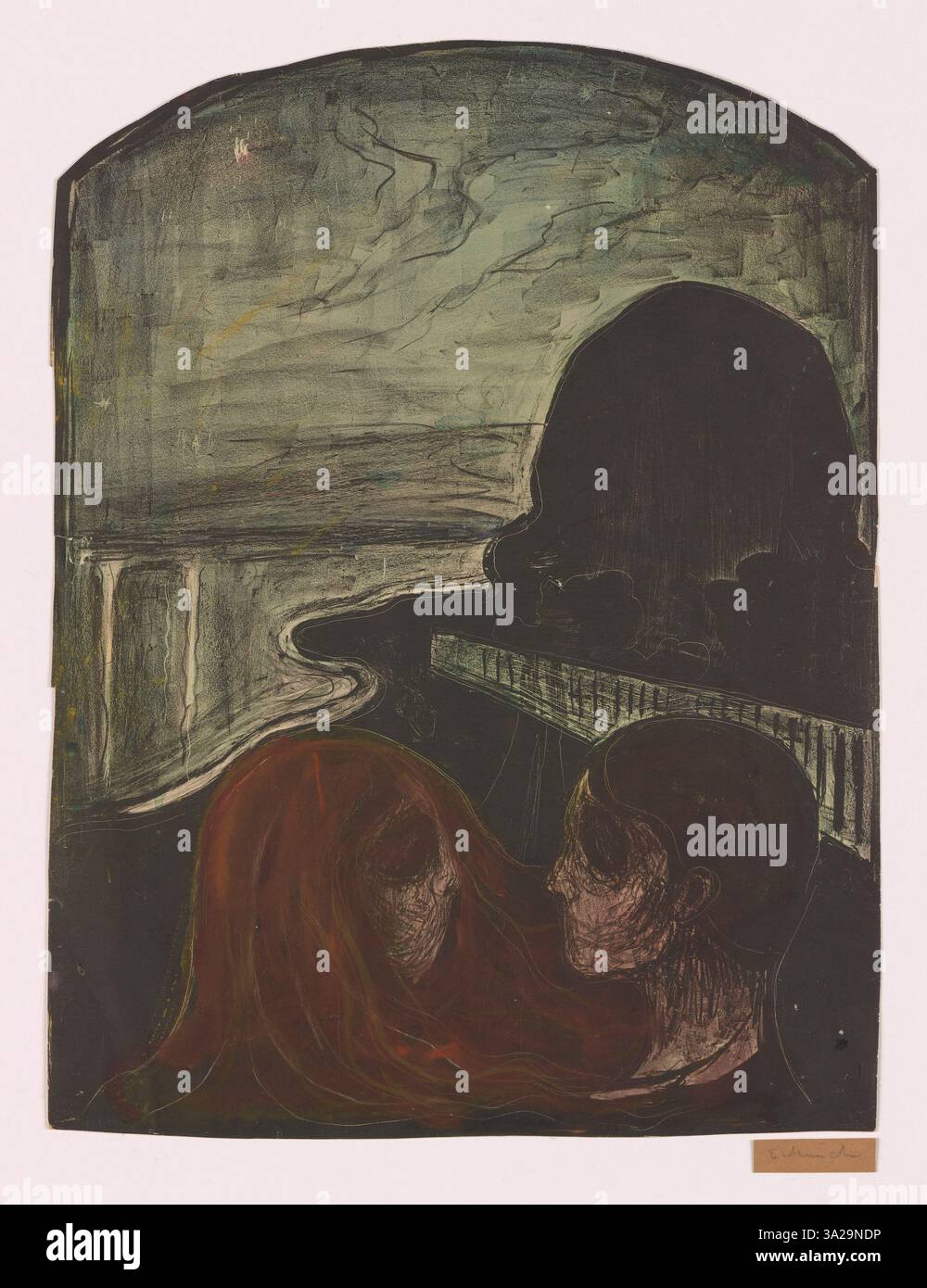 In this print by Edvard Munch, a lone figure is depicted with an air of ...