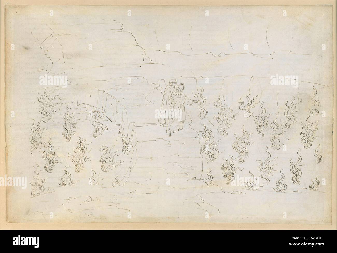 This illustration by Botticelli from Dante's 'Divina Commedia' shows a ...