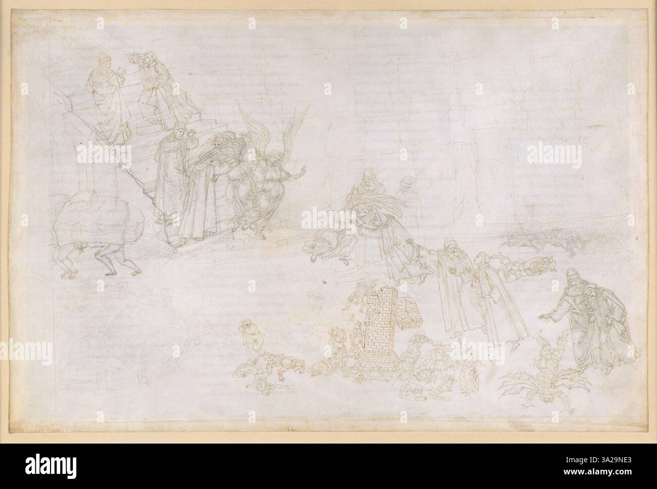 In 'Purgatorio 12,' Botticelli illustrates souls ascending toward ...