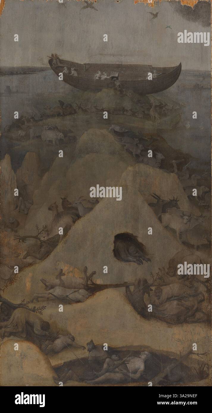 'The Flood' by Hieronymus Bosch presents a dramatic scene of the ...