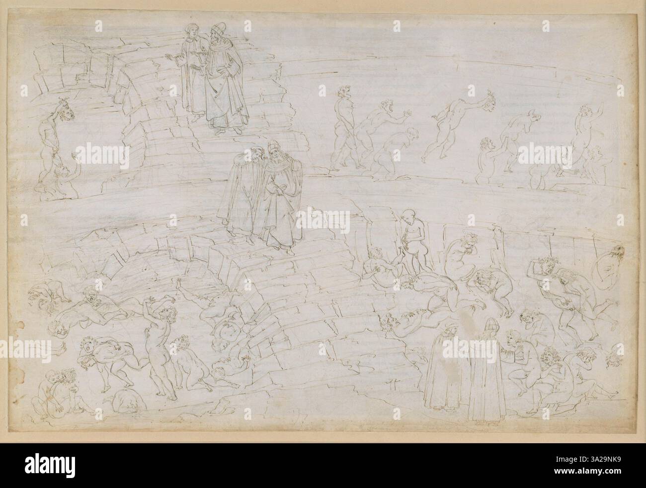 Botticelli’s engraving from 'Inferno' illustrates a specific scene from ...