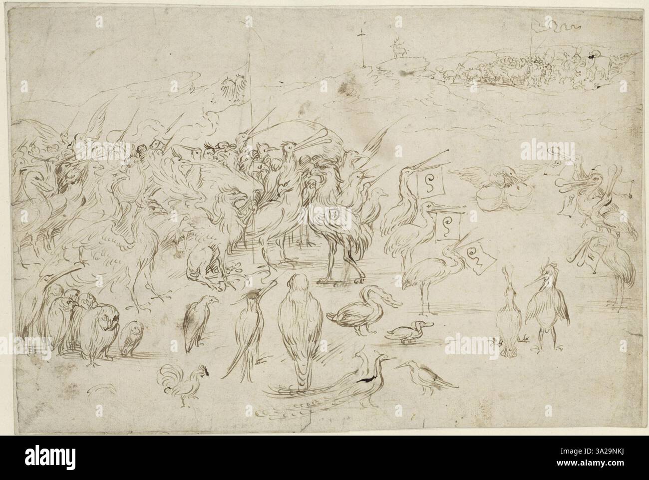 This painting by Hieronymus Bosch, titled 'The War Council of the Birds ...