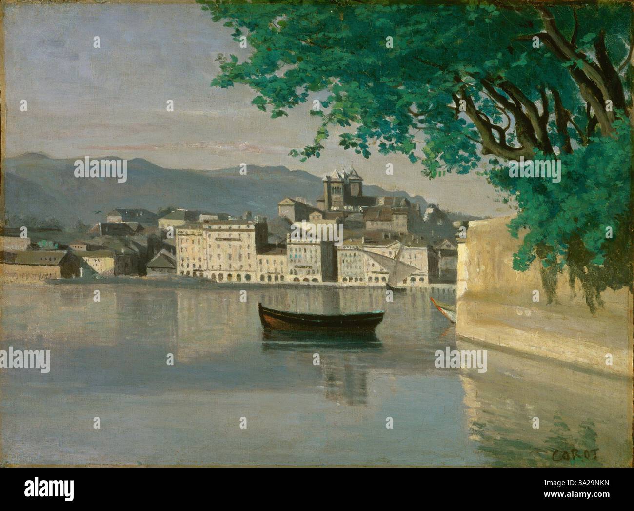 'Lake Geneva' depicts a view of the lake and part of the city ...