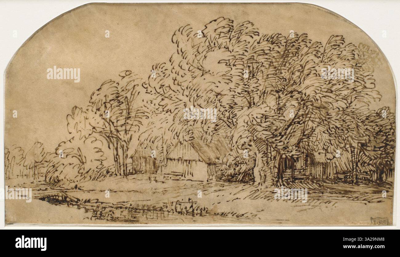 In this drawing, Rembrandt captures a figure with meticulous attention ...