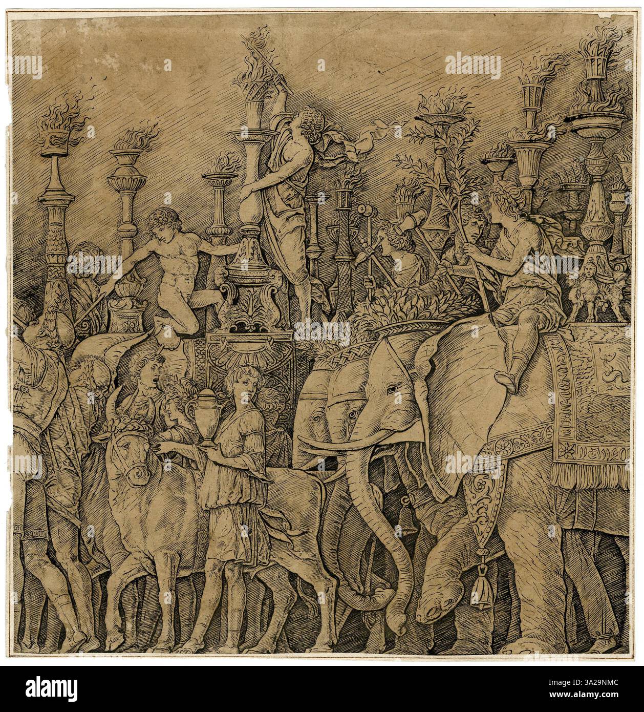 This artwork represents the Triumph of Caesar, showcasing three ...