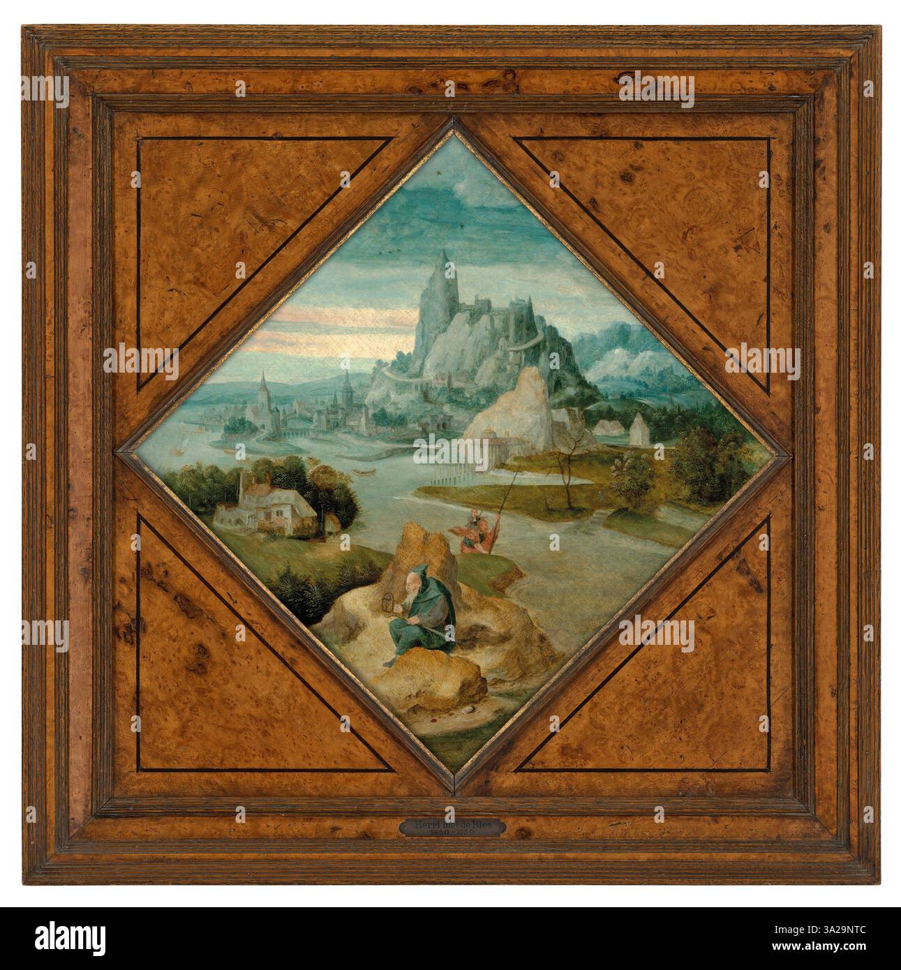 This landscape painting by Herri met de Bles depicts Saint Christopher ...