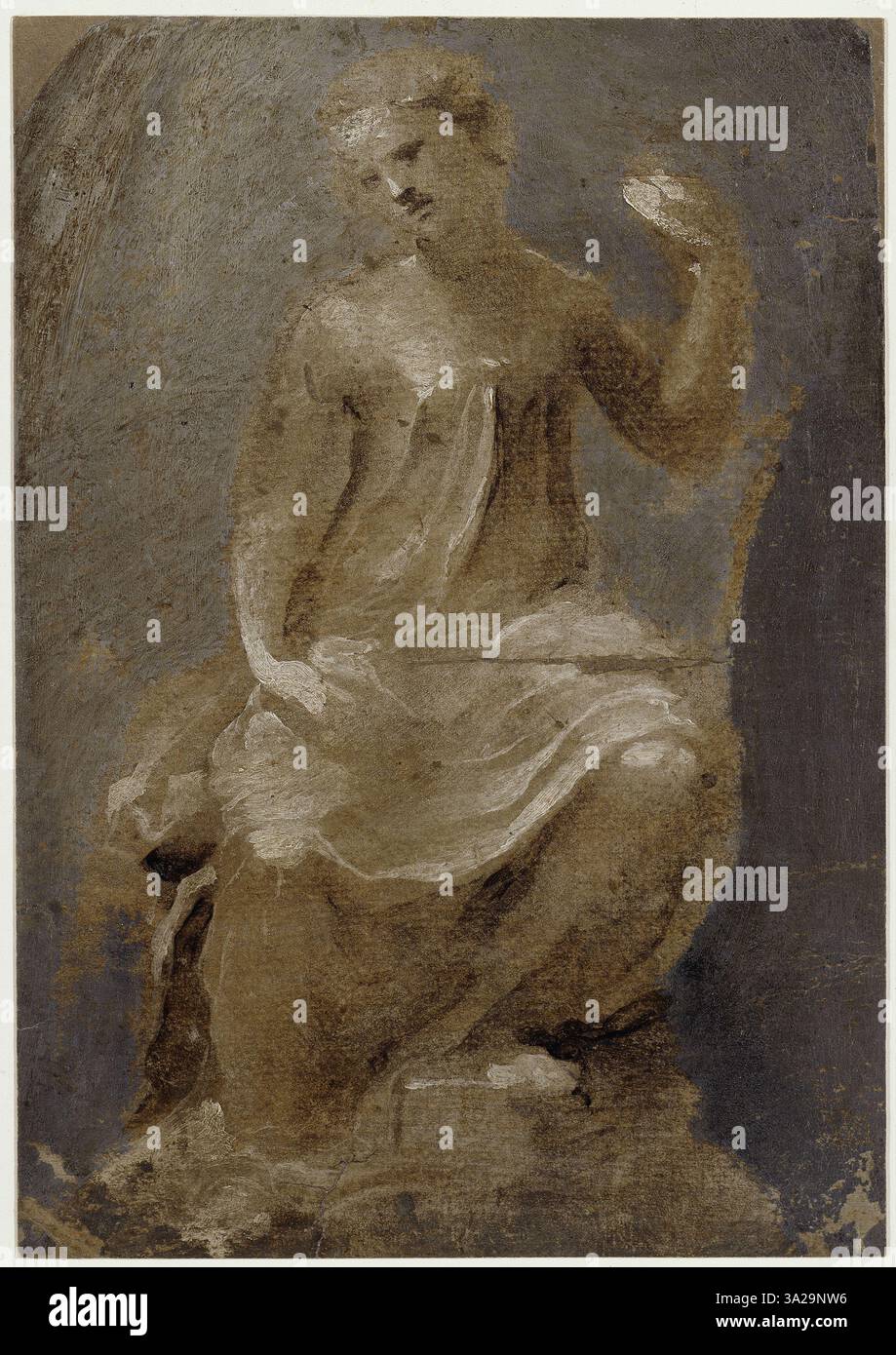 This painting portrays a seated female figure, *Amor Patriae* (Love of ...