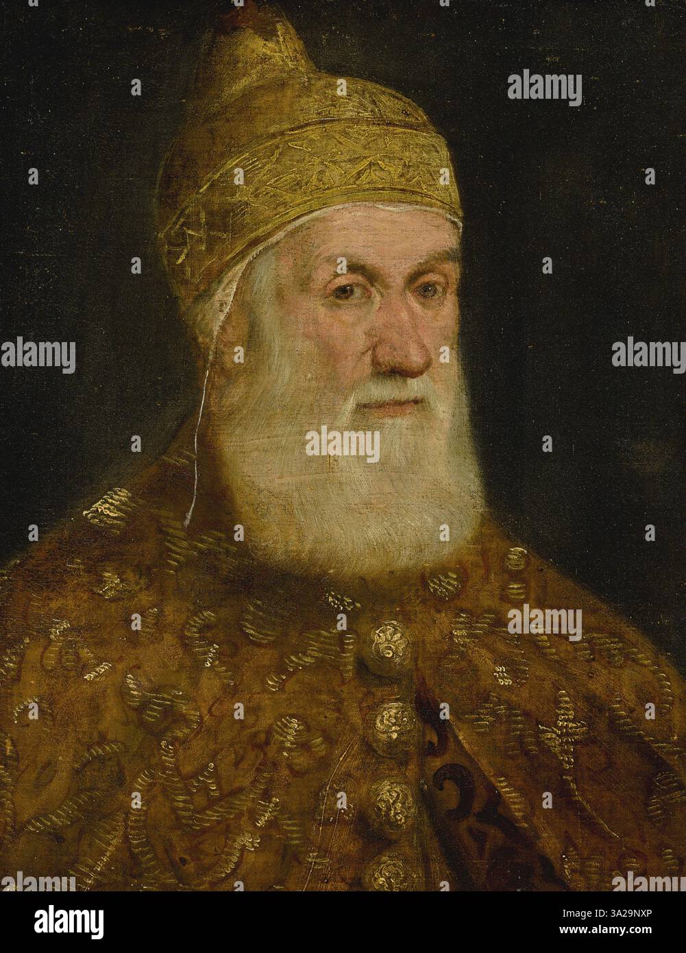 A formal portrait of Doge Girolamo Priuli by Tintoretto, capturing the ...