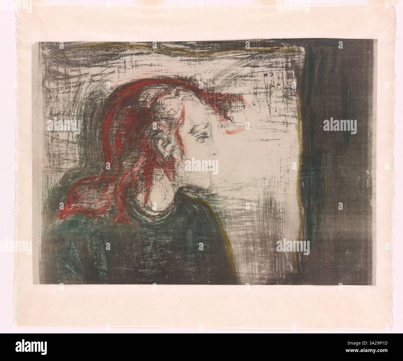 This print by Edvard Munch explores psychological distress through ...