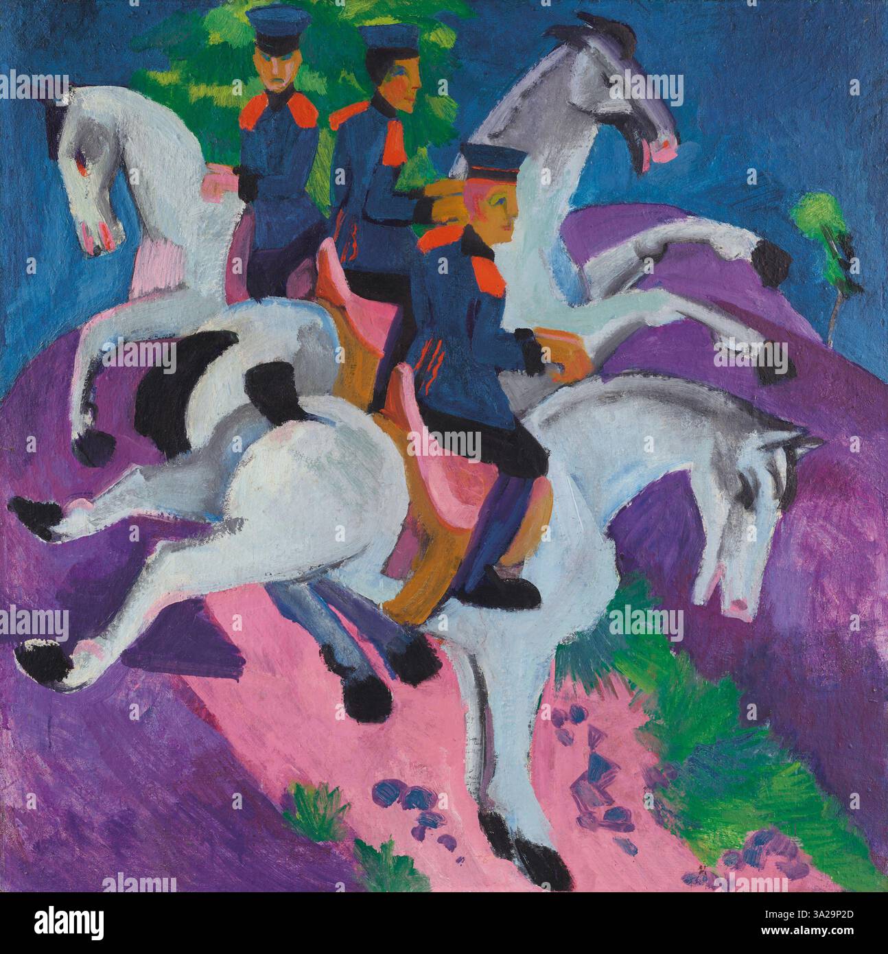 'Reitende Artilleristen' (Mounted Artillery) from 1915 presents a ...