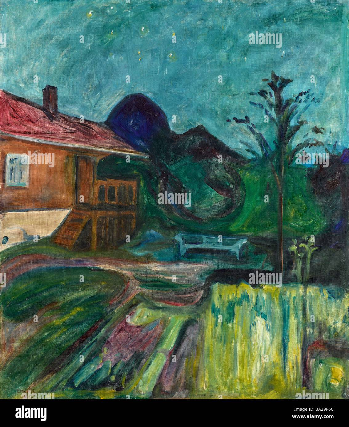 'Summer Night' (1902) by Edvard Munch is a tranquil landscape depicting ...