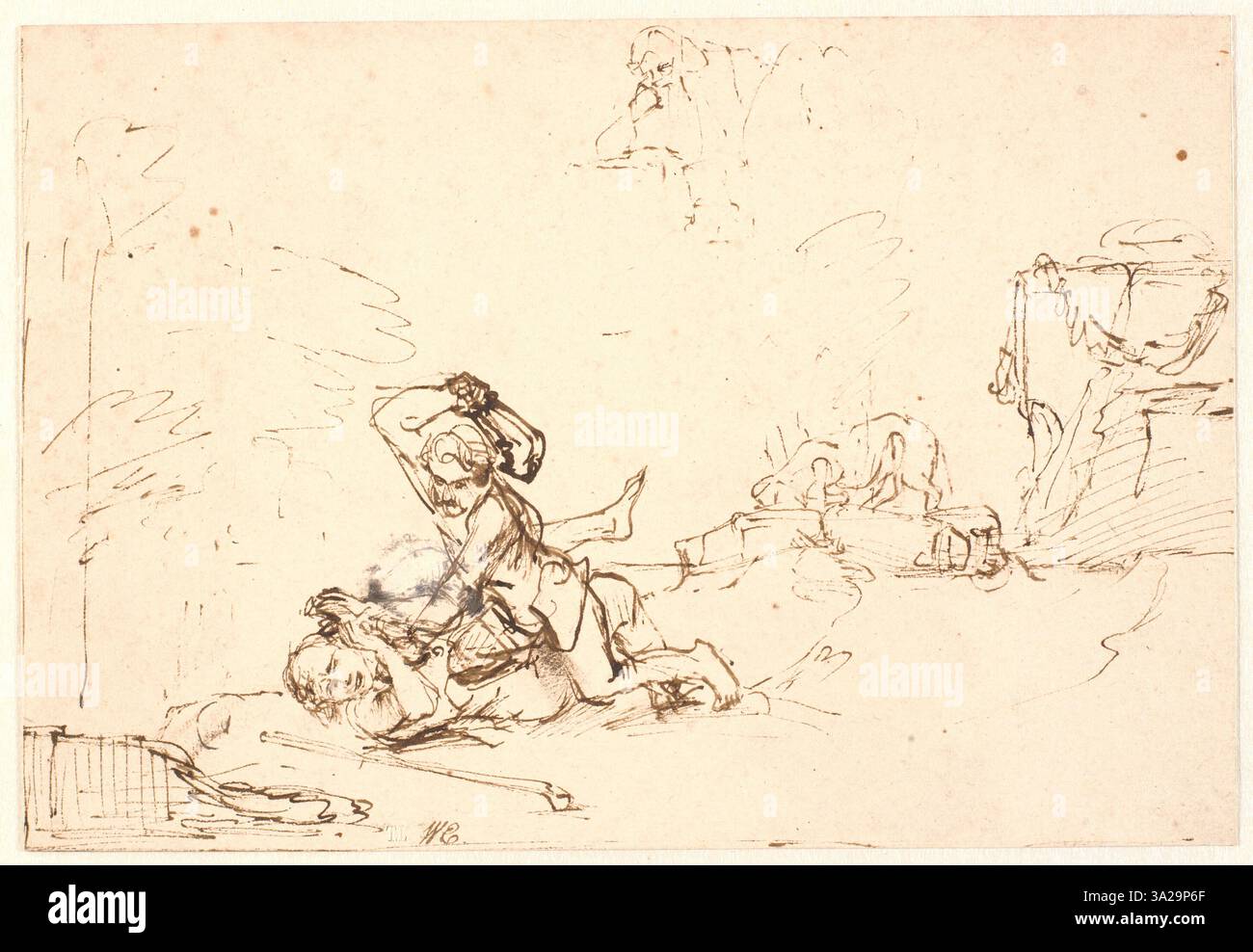 This drawing by Rembrandt demonstrates his signature style in ...