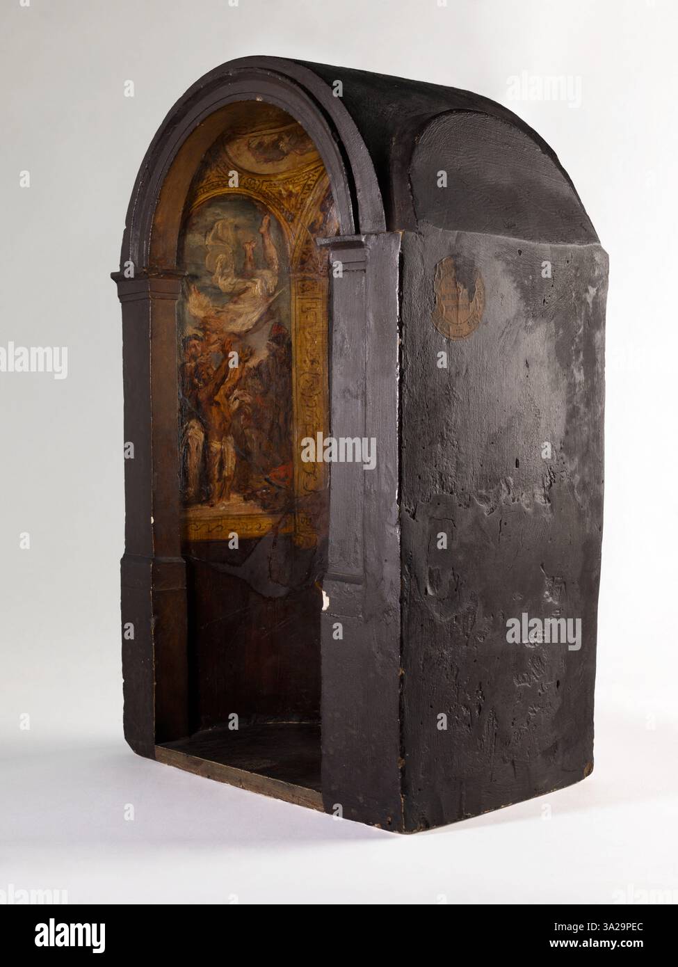 This architectural model illustrates the baptismal font chapel at Saint ...