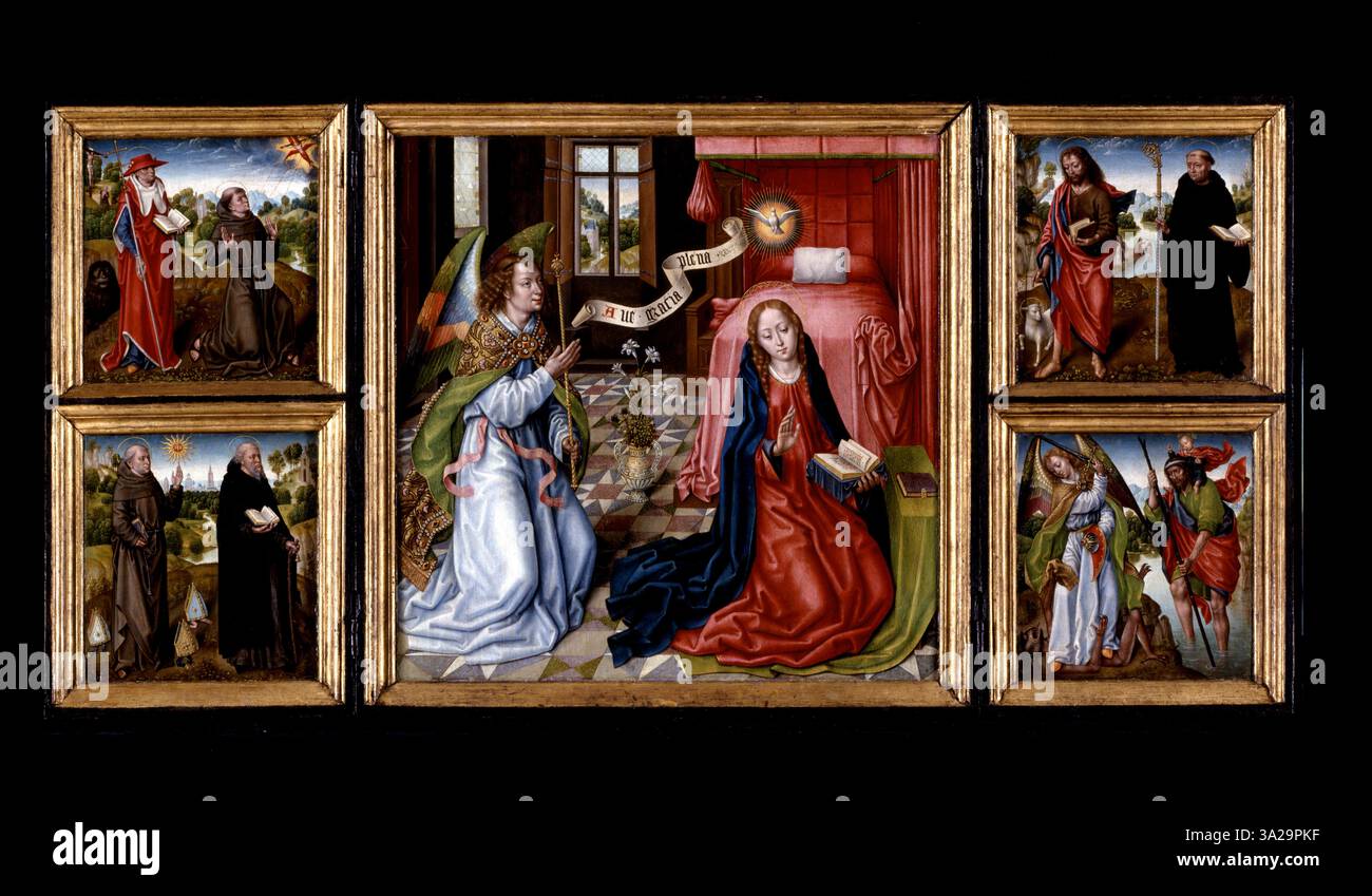 This piece, part of the Triptych of the Annunciation, by the Master of the Legend of Saint ...