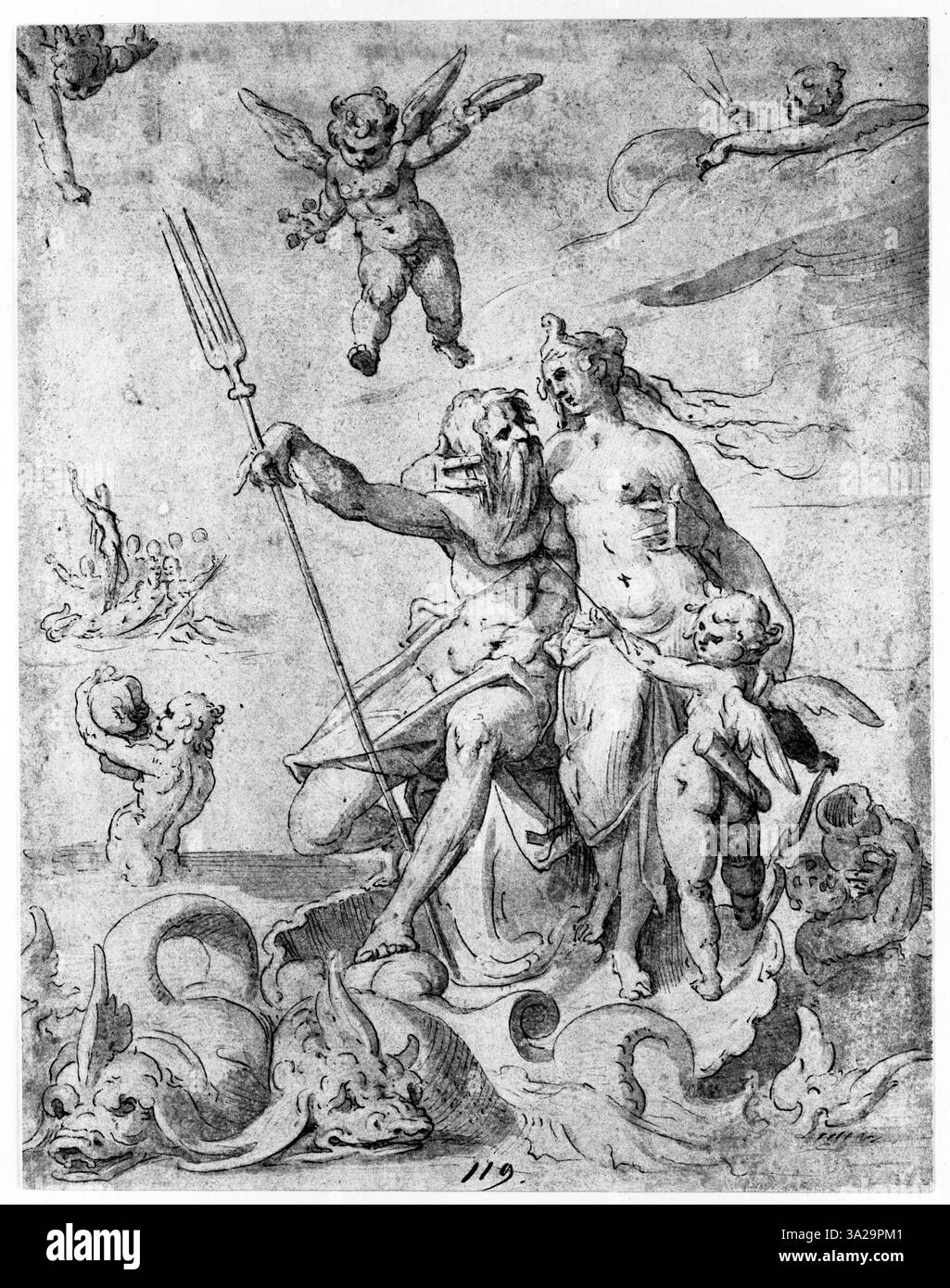 Bartholomeus Spranger's depiction of Neptune with Amphitrite and Cupid ...