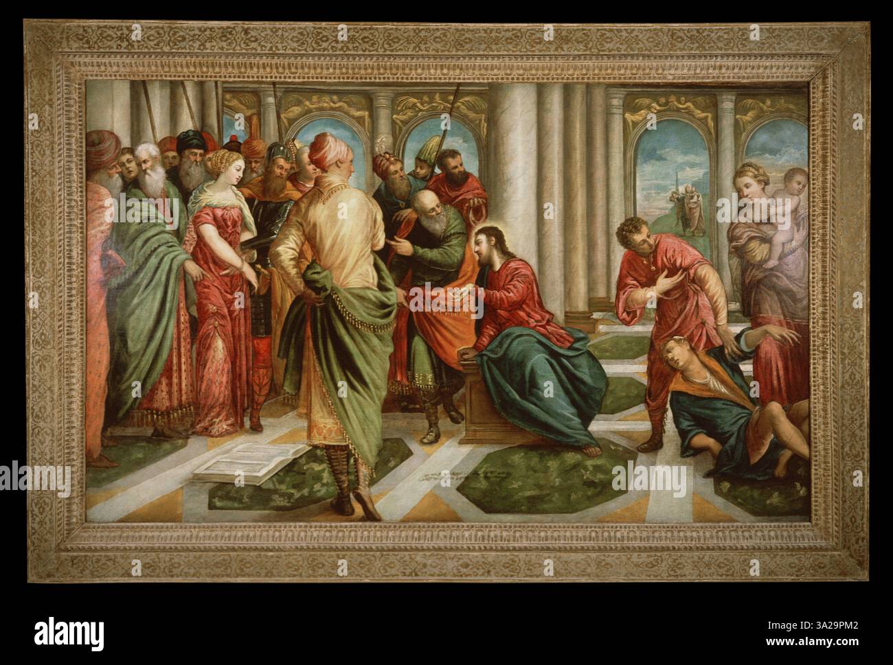 This biblical scene captures the moment when a woman caught in adultery ...