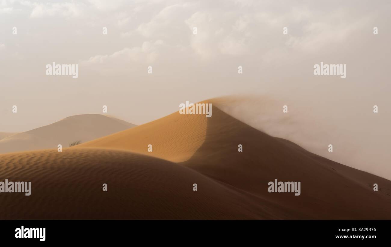 Wind blowing the sand in the Sahara Desert, Morocco, Africa Stock Photo ...
