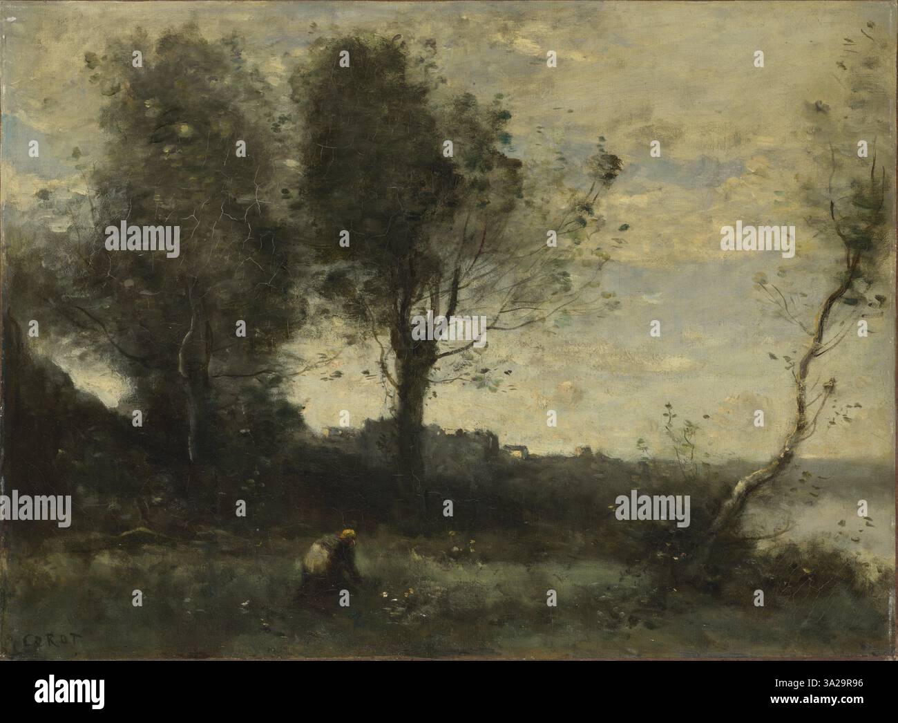 'The Wood Gatherer' depicts a figure collecting wood in a forest. The ...