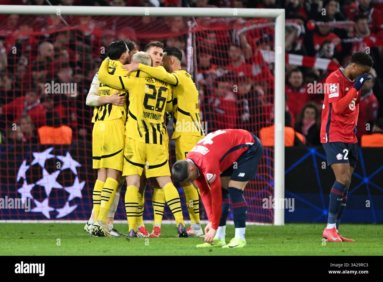 12 March 2025, France, Lille: Soccer: Champions League, OSC Lille ...