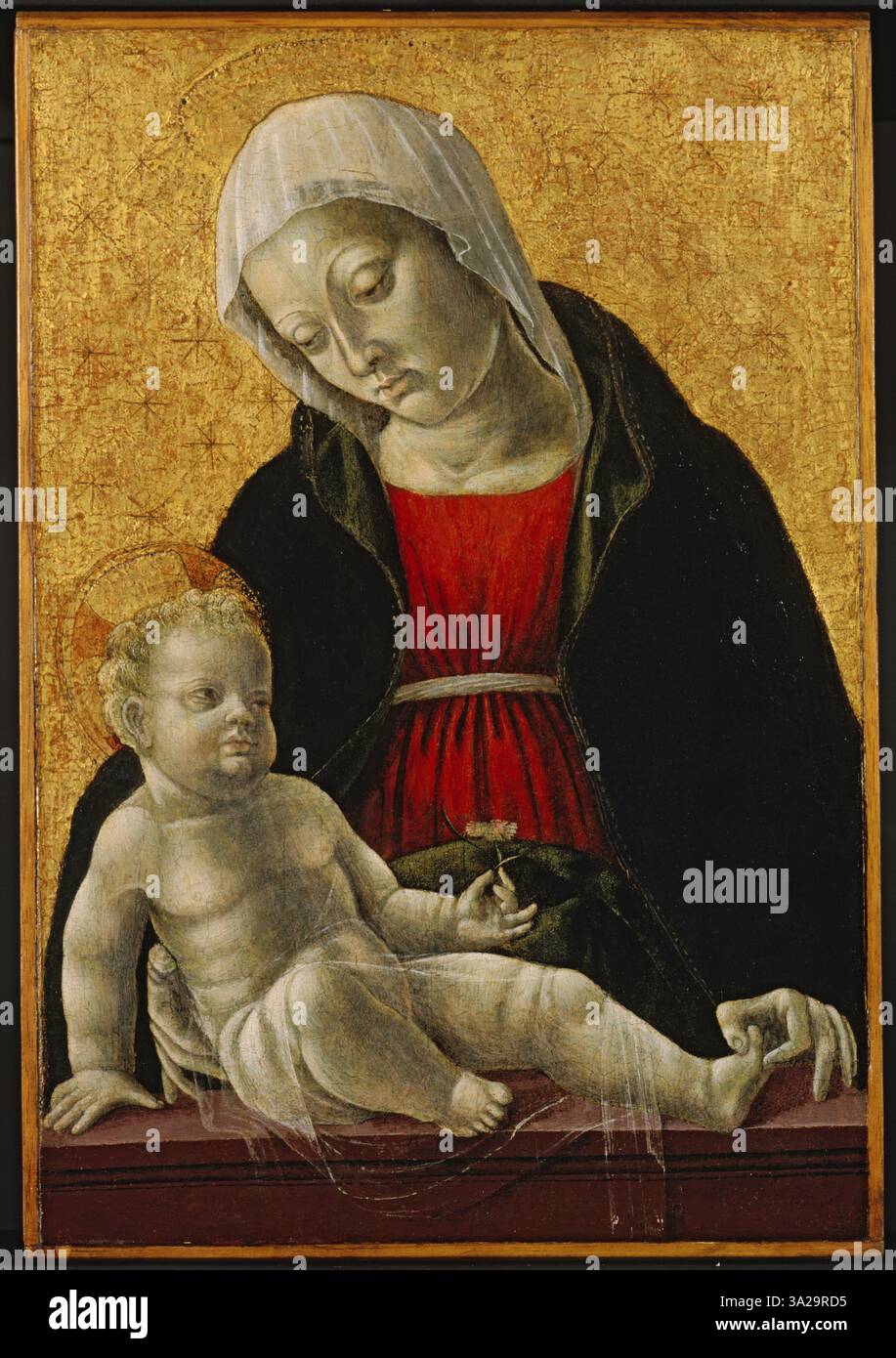 'Madonna and Child' by Vincenzo Foppa from around 1460-70 features the Virgin Mary holding the ...