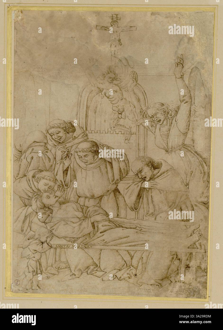 The 'Death of Saint Marina', attributed to Botticelli’s school, depicts ...